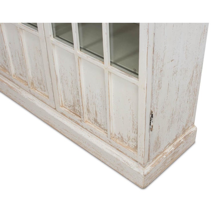Rustic Farmhouse Style Whitewashed Bookcase For Sale at 1stDibs ...