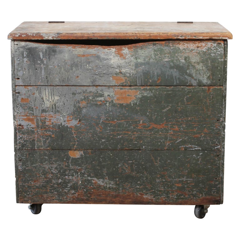 Rustic Farmhouse Table Grain Bin with Original Painted Finish at 1stDibs