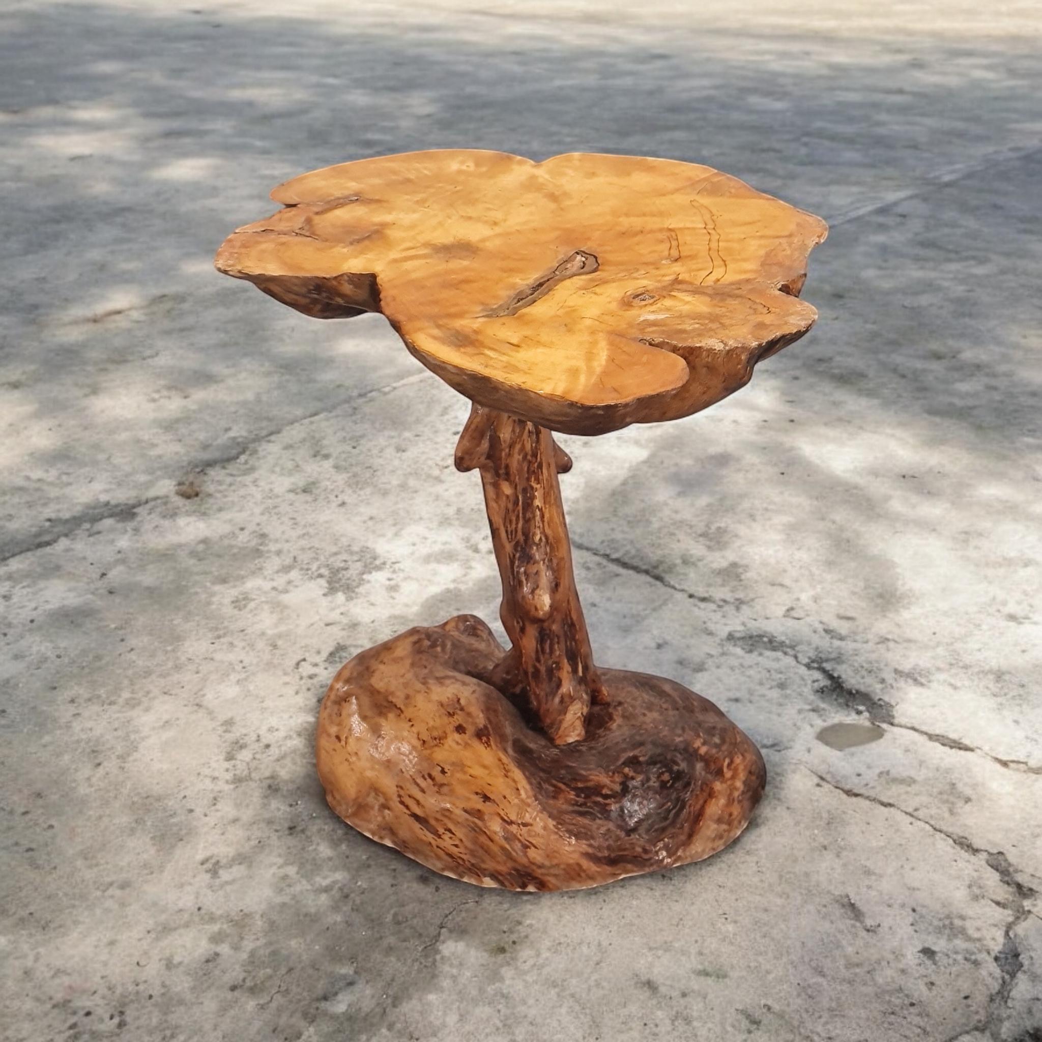 Rustic Finnish Organic Wooden Side Table, Finland 1960s For Sale at 1stDibs