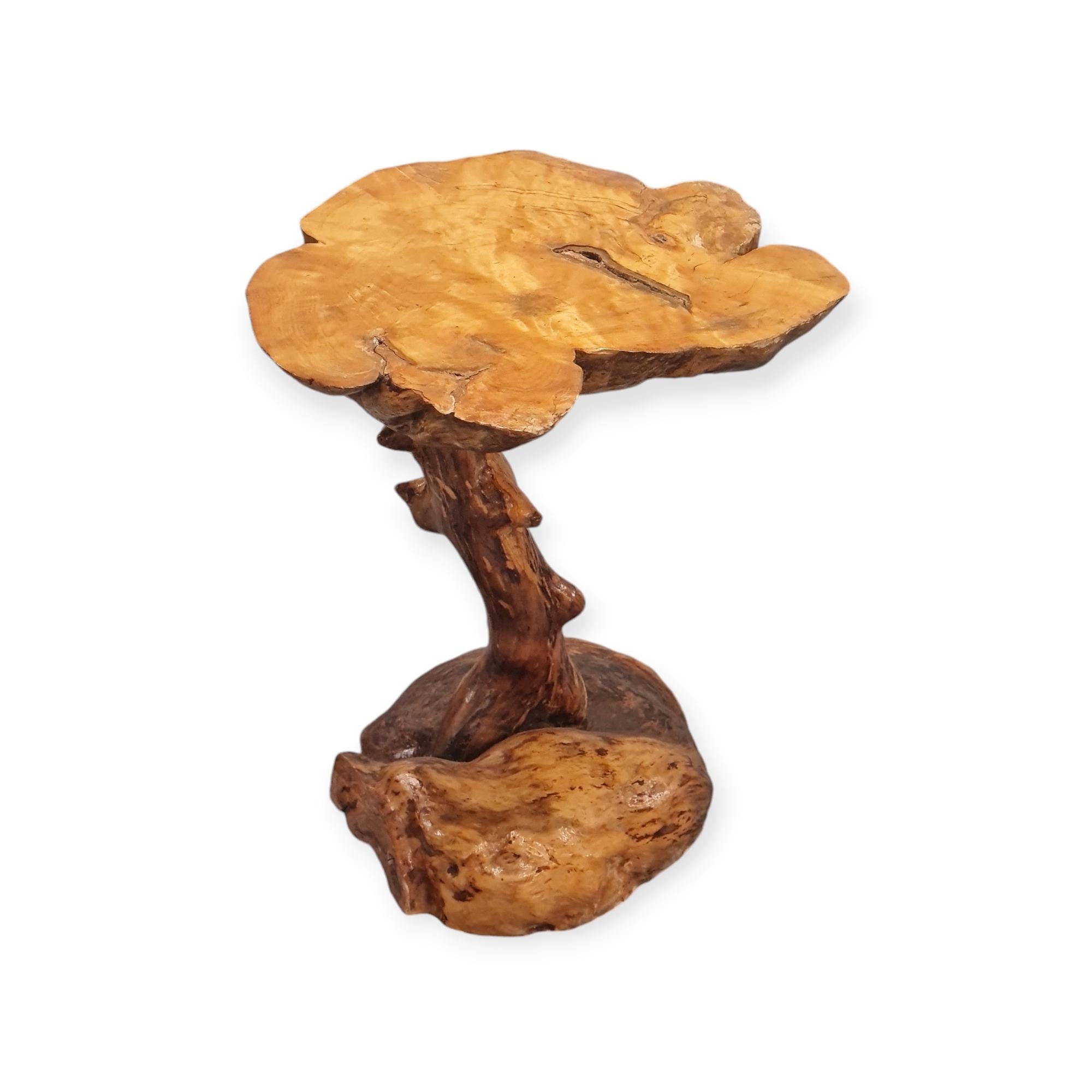 Rustic Finnish Organic Wooden Side Table, Finland 1960s For Sale at 1stDibs