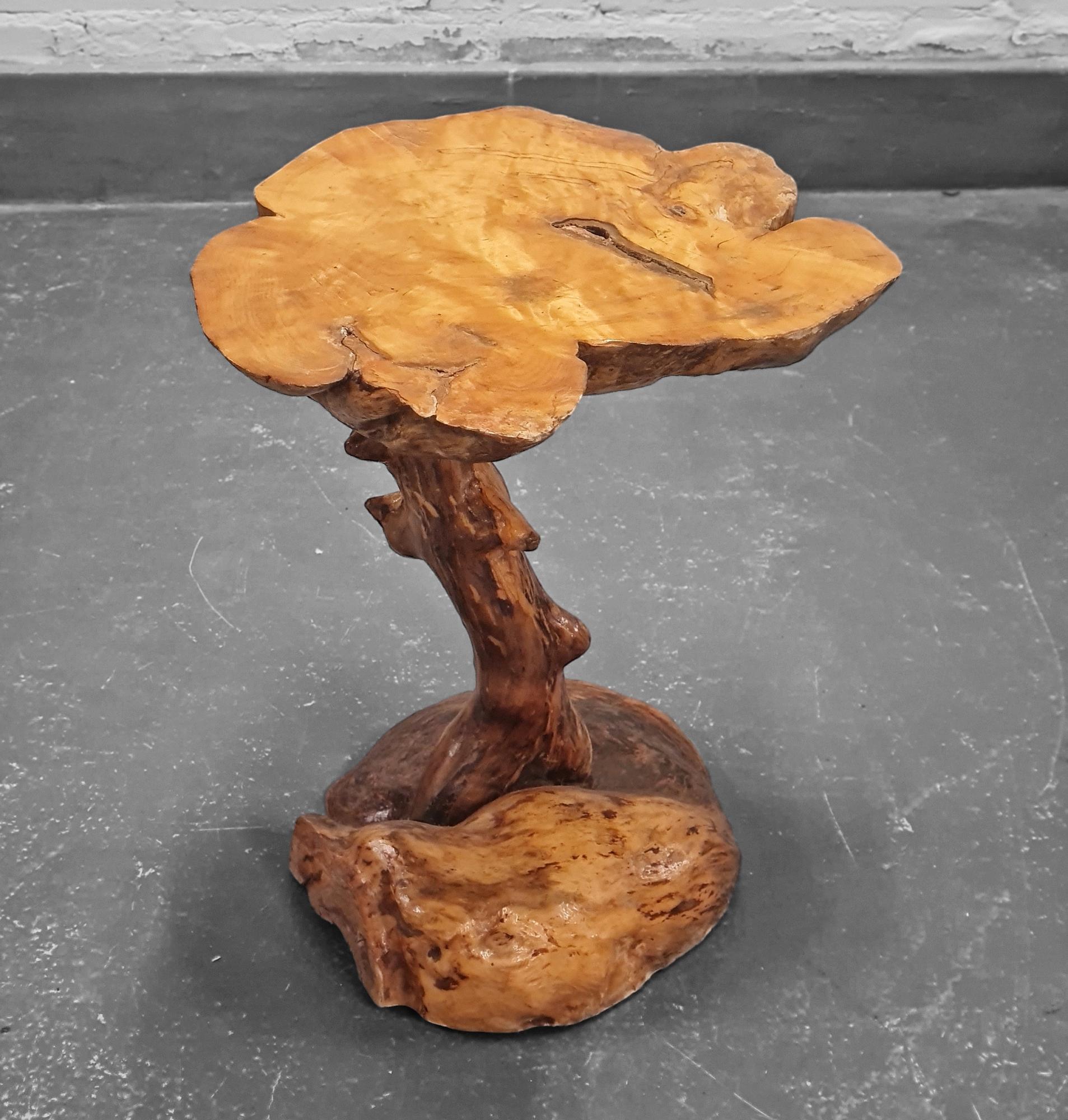 Rustic Finnish Organic Wooden Side Table, Finland 1960s For Sale at 1stDibs