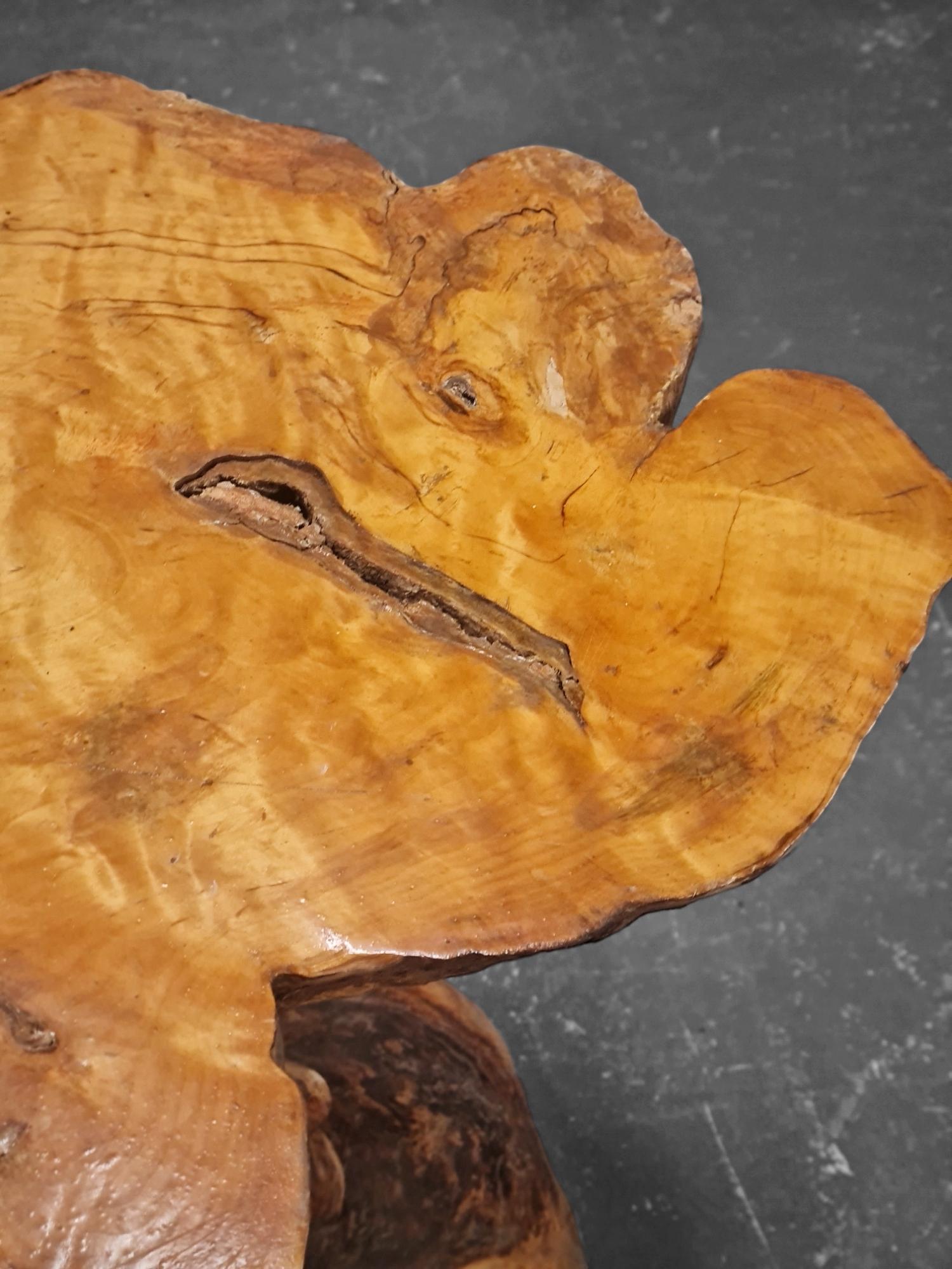 Rustic Finnish Organic Wooden Side Table, Finland 1960s For Sale at 1stDibs