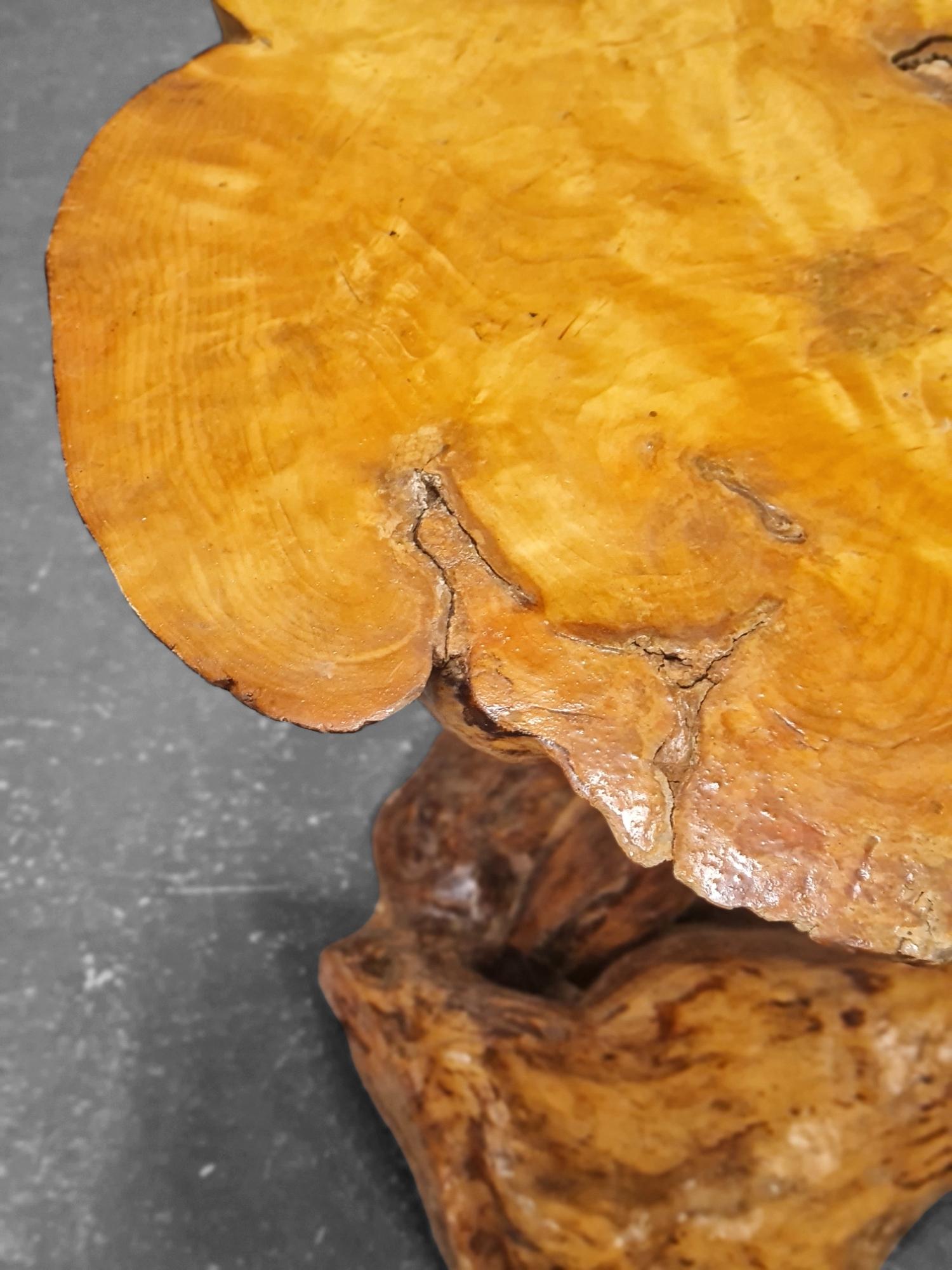 Rustic Finnish Organic Wooden Side Table, Finland 1960s For Sale at 1stDibs