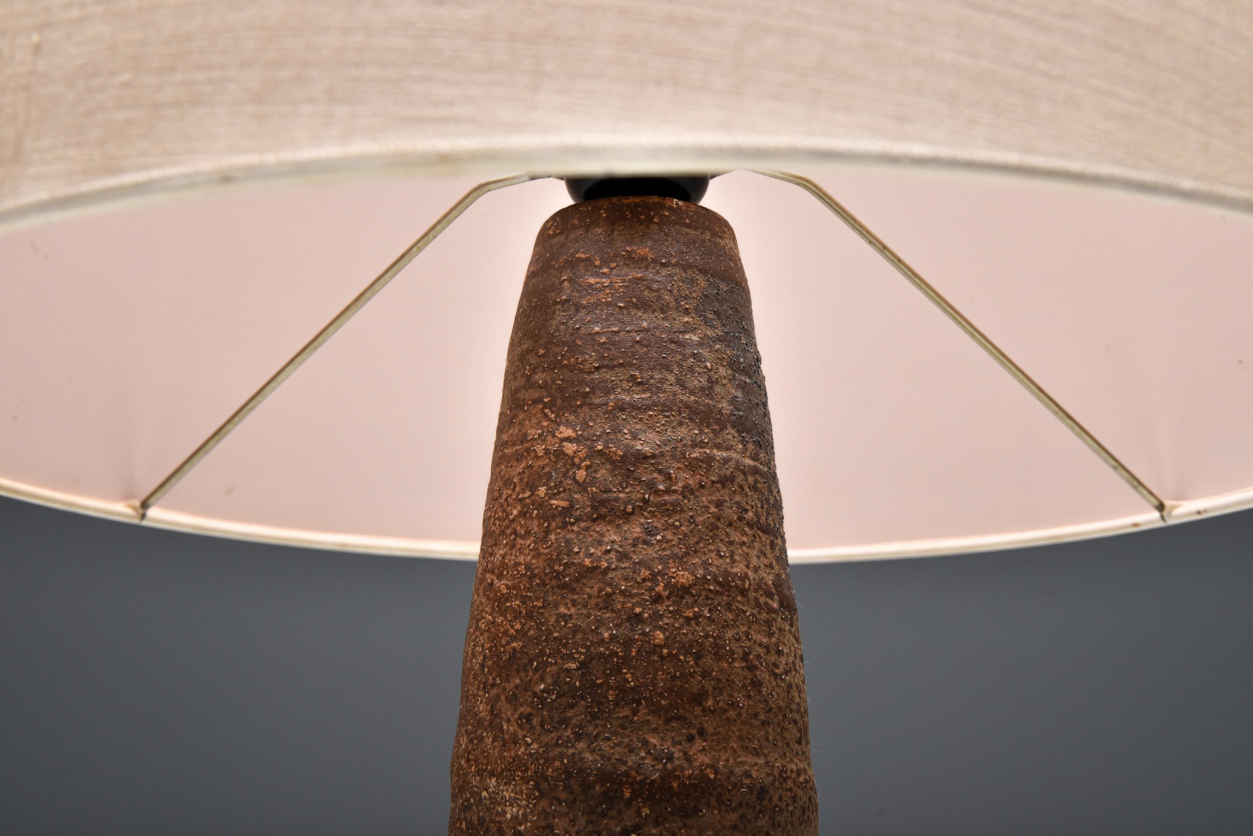 Rustic Floor Lamp with Ceramic Base, Mid-Century Modern, Organic, 1940 ...