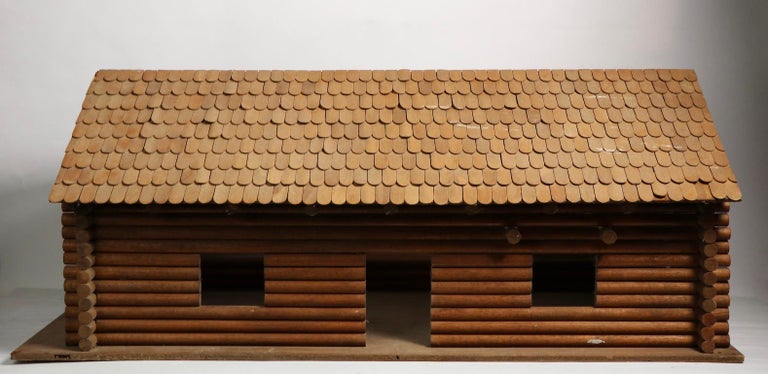 Rustic Folk Art Model Log Cabin at 1stDibs