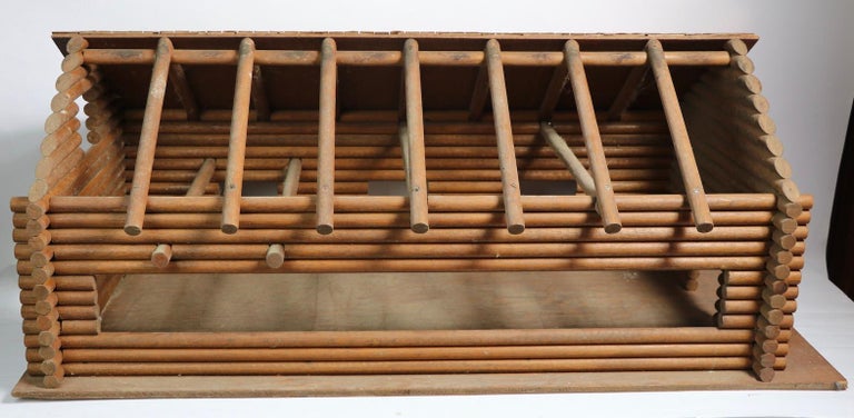 Rustic Folk Art Model Log Cabin at 1stDibs