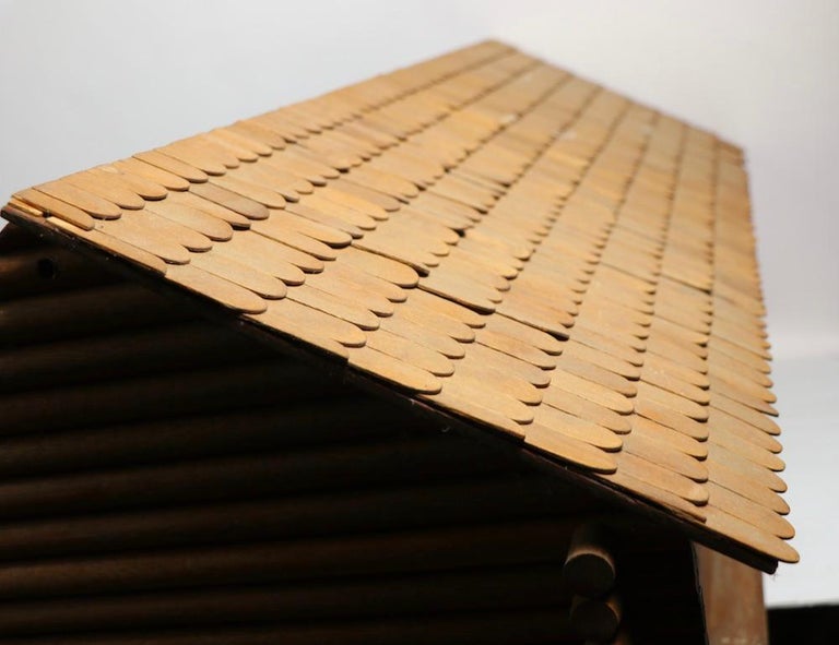 Rustic Folk Art Model Log Cabin at 1stDibs