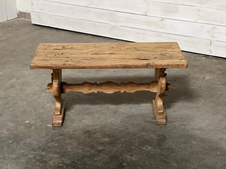 Rustic French Bleached Oak Coffee Table For Sale at 1stDibs