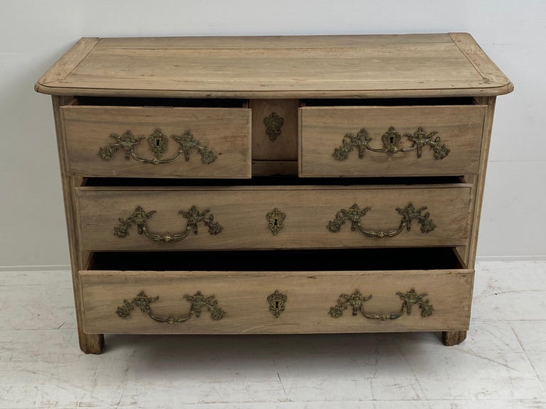 Rustic French Commode in Bleached Walnut For Sale at 1stDibs