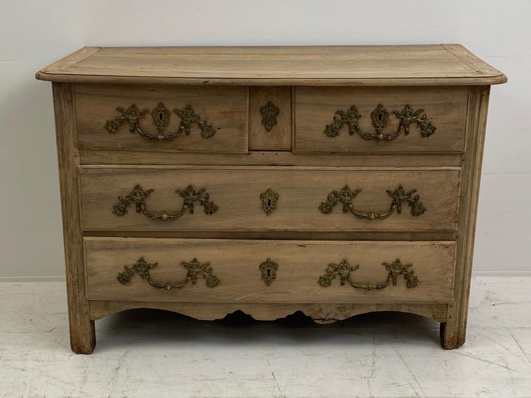 Rustic French Commode in Bleached Walnut For Sale at 1stDibs
