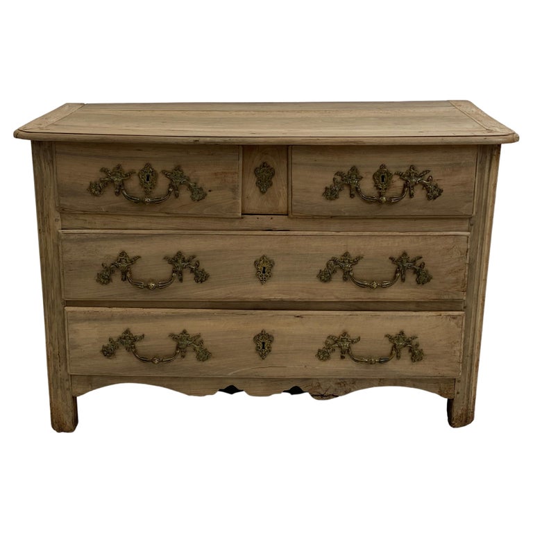 Rustic French Commode in Bleached Walnut For Sale at 1stDibs