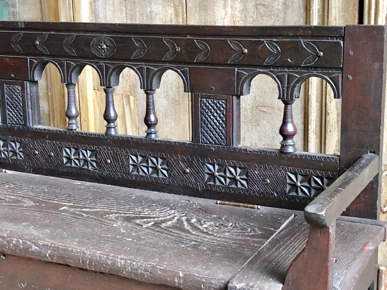 Rustic French Storage Bench at 1stDibs