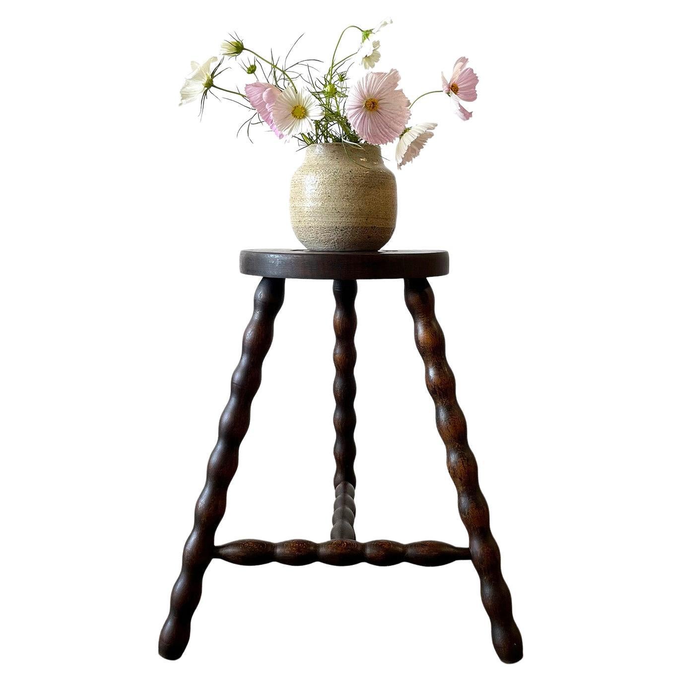 Swiss Tripod Stools in Solid Oak at 1stDibs