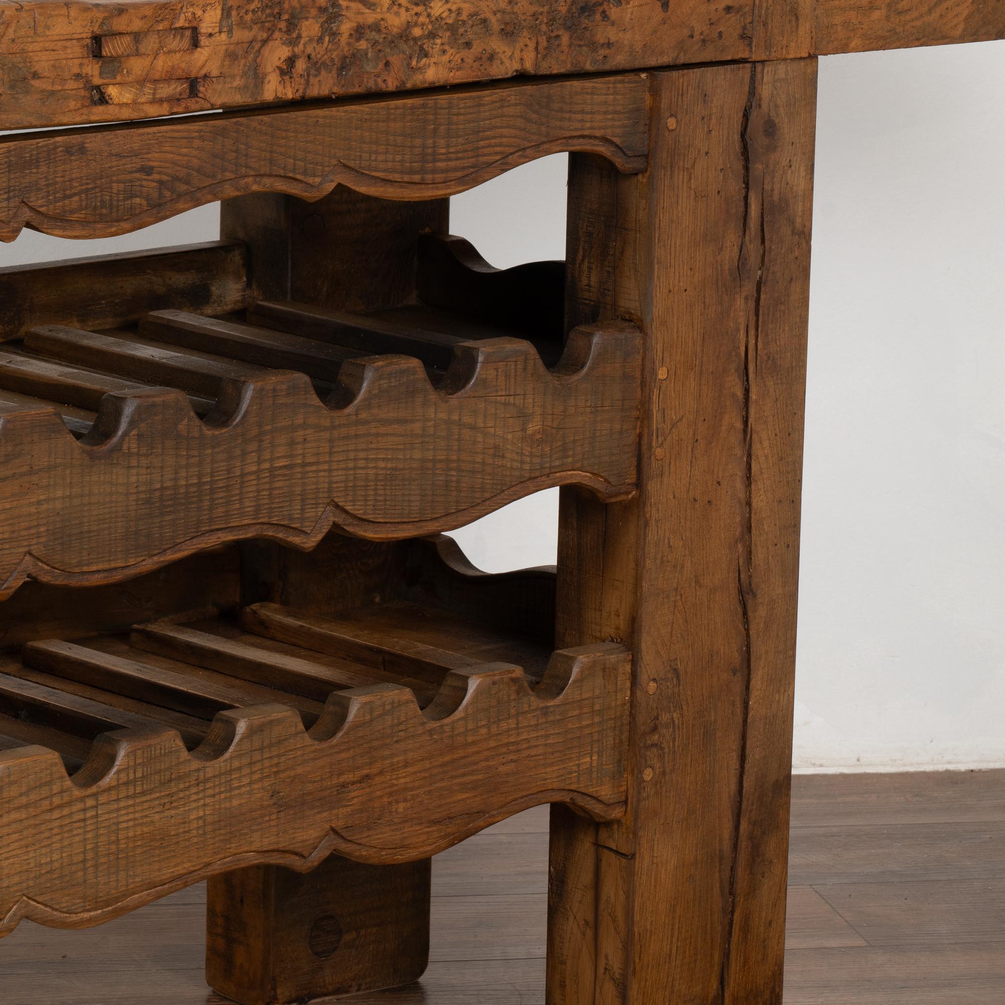 Rustic French Workbench Console Table Wine Rack, circa 1890 For Sale at ...