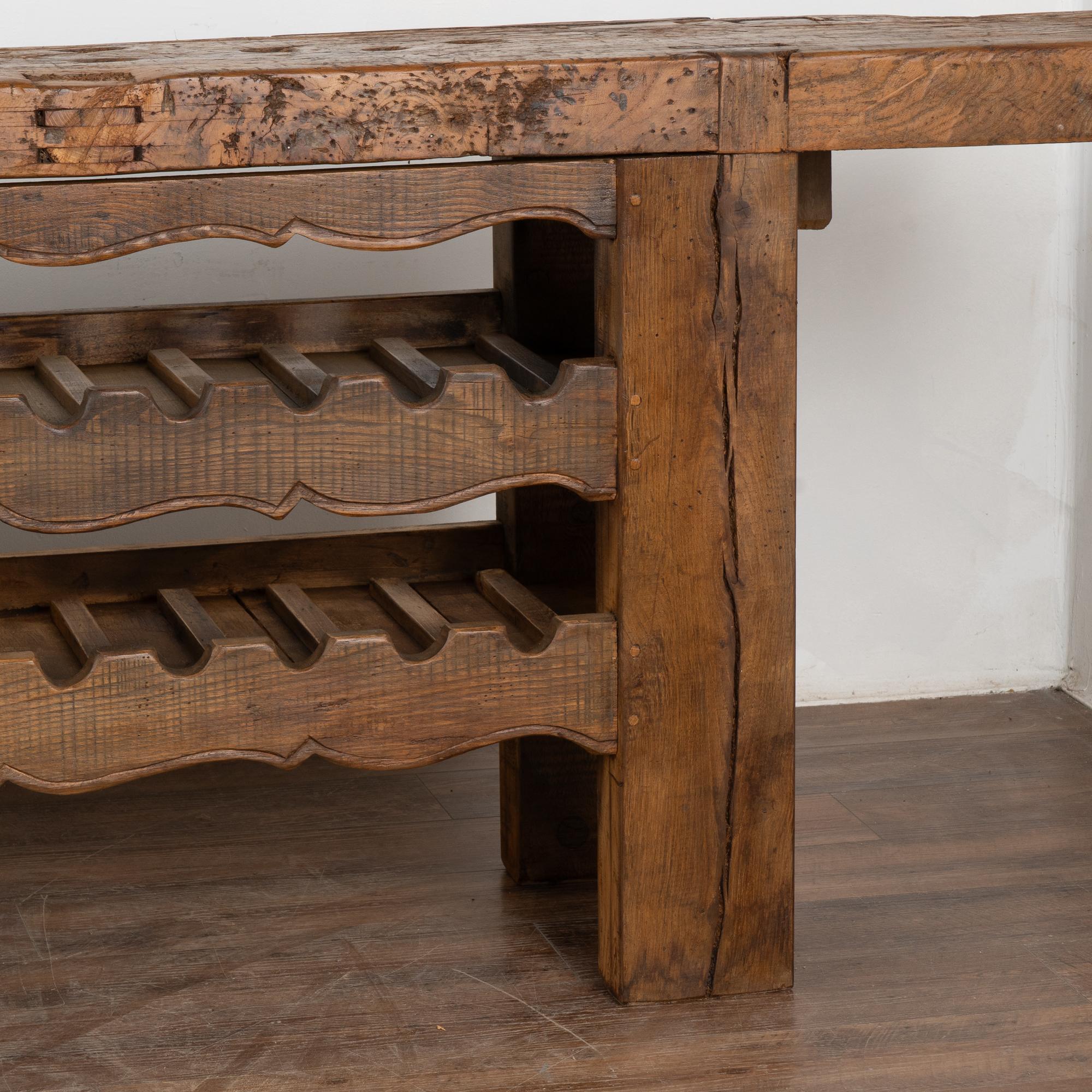 Rustic French Workbench Console Table Wine Rack, circa 1890 For Sale at ...