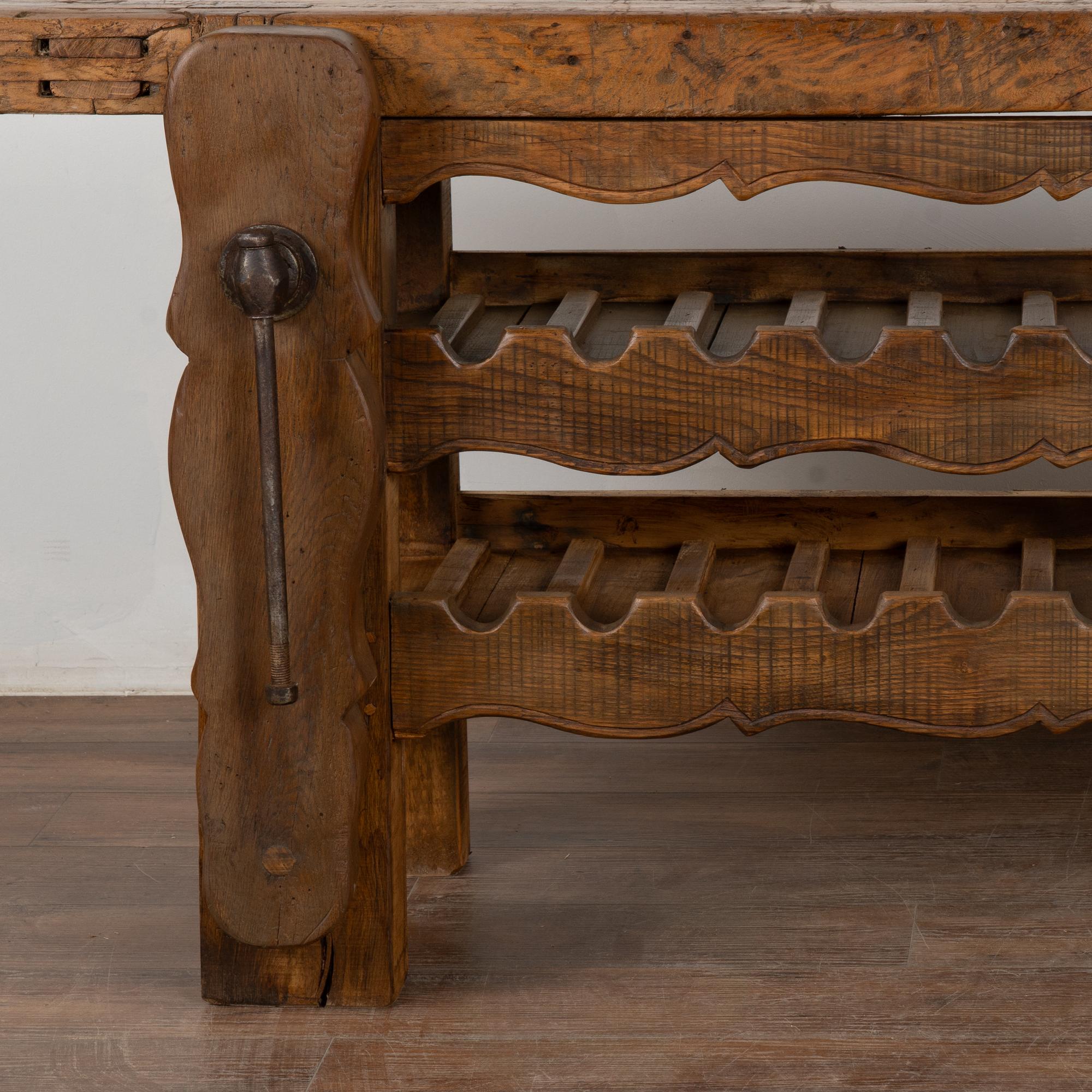 Rustic French Workbench Console Table Wine Rack, circa 1890 For Sale at ...