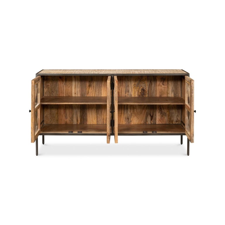 Rustic Geometric Sideboard For Sale at 1stDibs