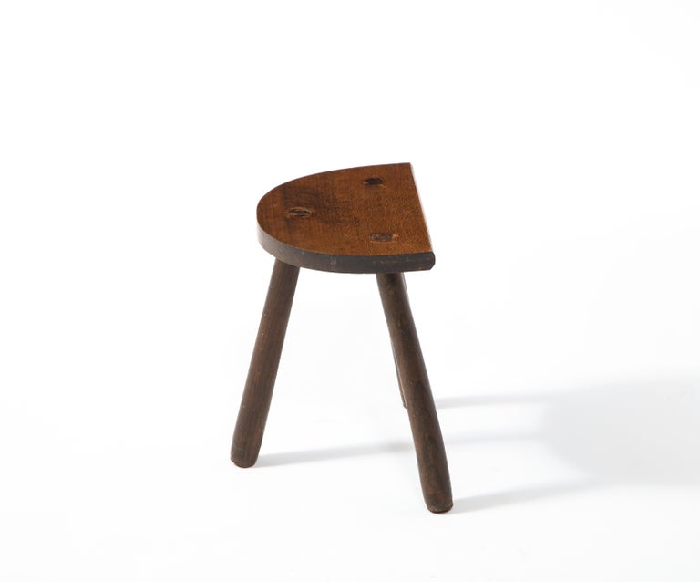 Rustic Half Round Farm Stool, France, 1960s For Sale at 1stDibs