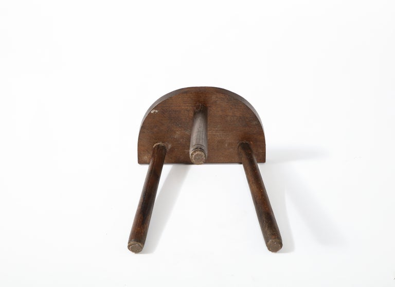 Rustic Half Round Farm Stool, France, 1960s For Sale at 1stDibs