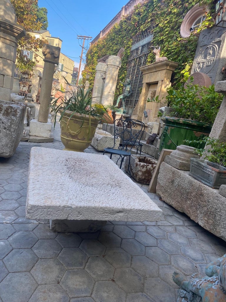 Rustic Hand Carved Stone Garden Coffee Farm Patio Table Outdoor Indoor ...