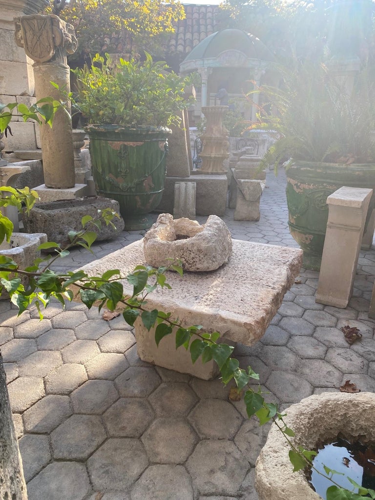 Rustic Hand Carved Stone Garden Coffee Farm Patio Table Outdoor Indoor ...