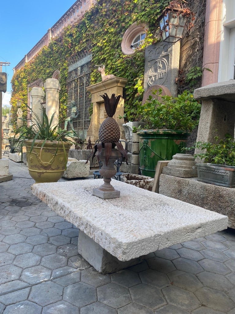 Rustic Hand Carved Stone Garden Coffee Farm Patio Table Outdoor Indoor ...