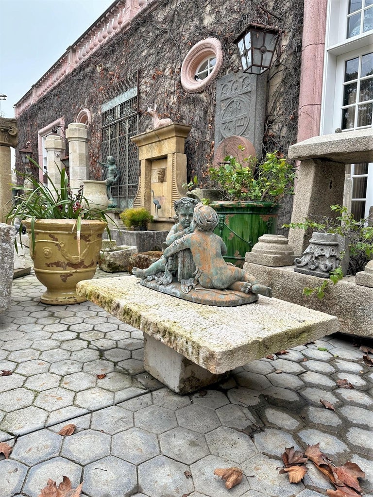 Rustic Hand Carved Stone Garden Coffee Farm Patio Table Outdoor Indoor ...
