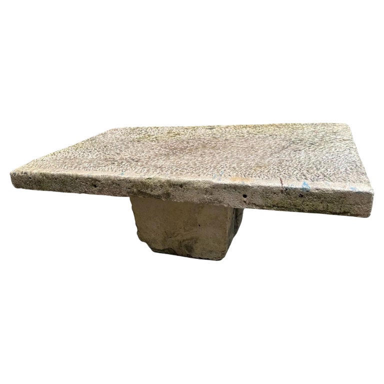 Rustic Hand Carved Stone Garden Coffee Farm Patio Table Outdoor Indoor ...