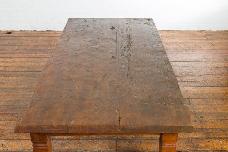 Rustic Indonesian 19th Century Coffee Table Made from a Slab of Wood ...