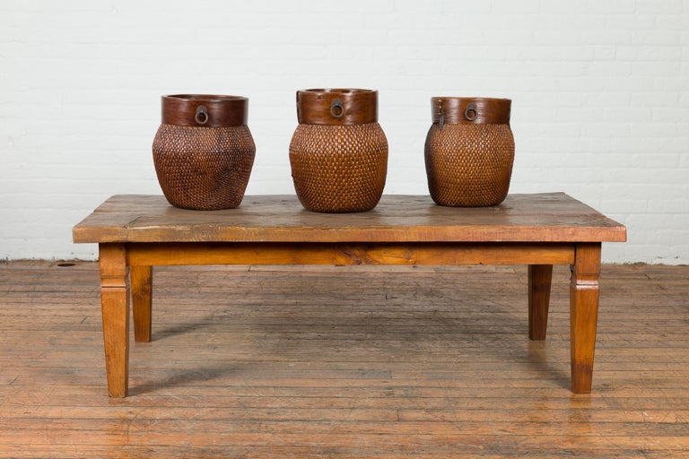 Rustic Indonesian 19th Century Coffee Table Made from a Slab of Wood ...
