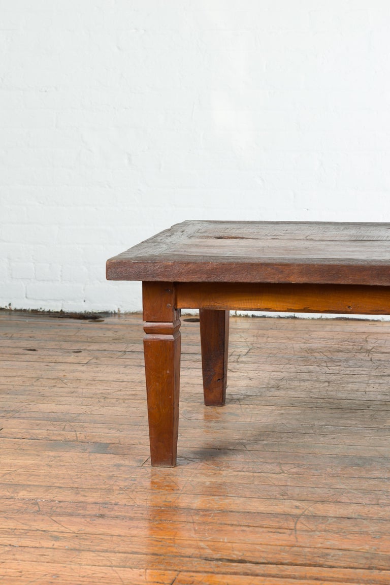Rustic Indonesian 19th Century Coffee Table with Tapered Legs at ...