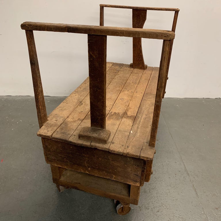 Rustic Industrial Rolling Lumber Cart For Sale at 1stDibs