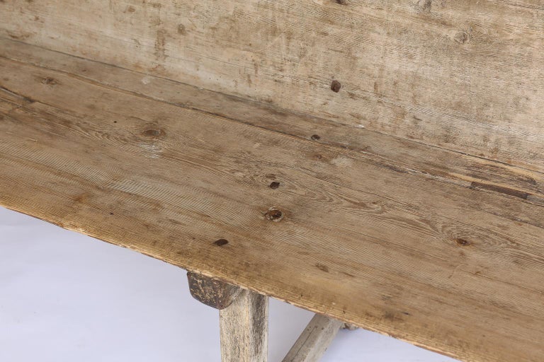 Rustic Italian Wooden Bench at 1stDibs