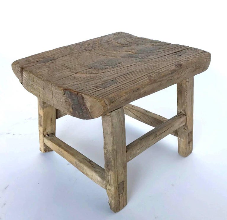 Rustic Japanese Elm Stool or Small Table at 1stDibs
