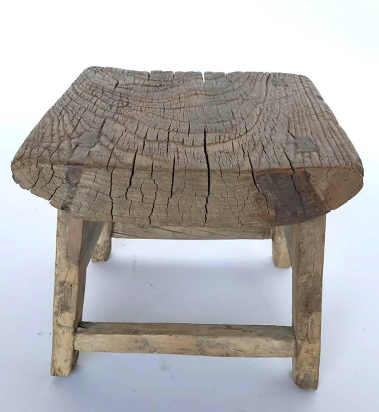 Rustic Japanese Elm Stool or Small Table at 1stDibs