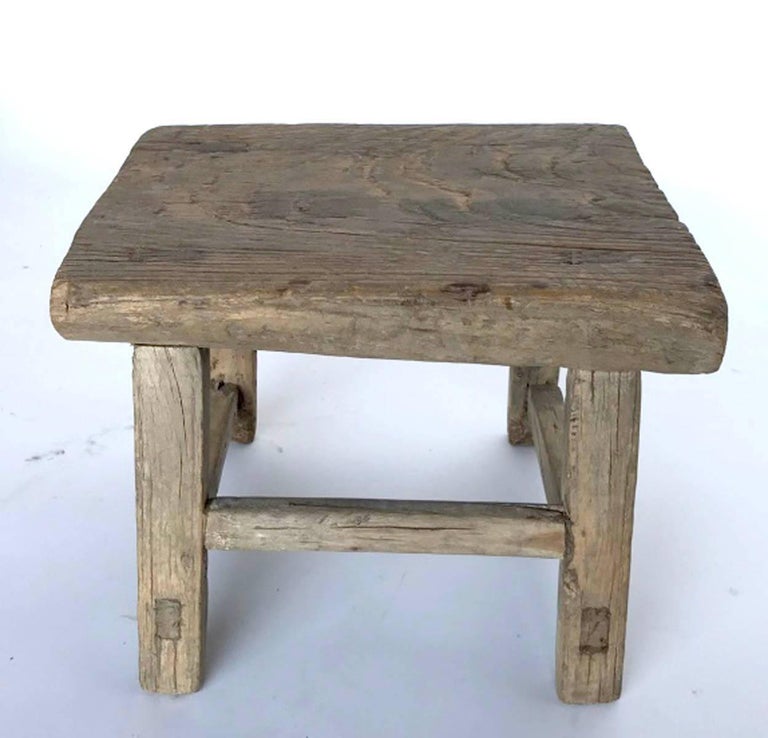 Rustic Japanese Elm Stool or Small Table at 1stDibs