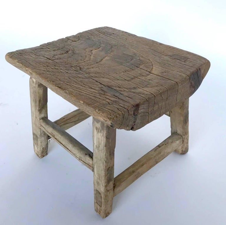Rustic Japanese Elm Stool or Small Table at 1stDibs