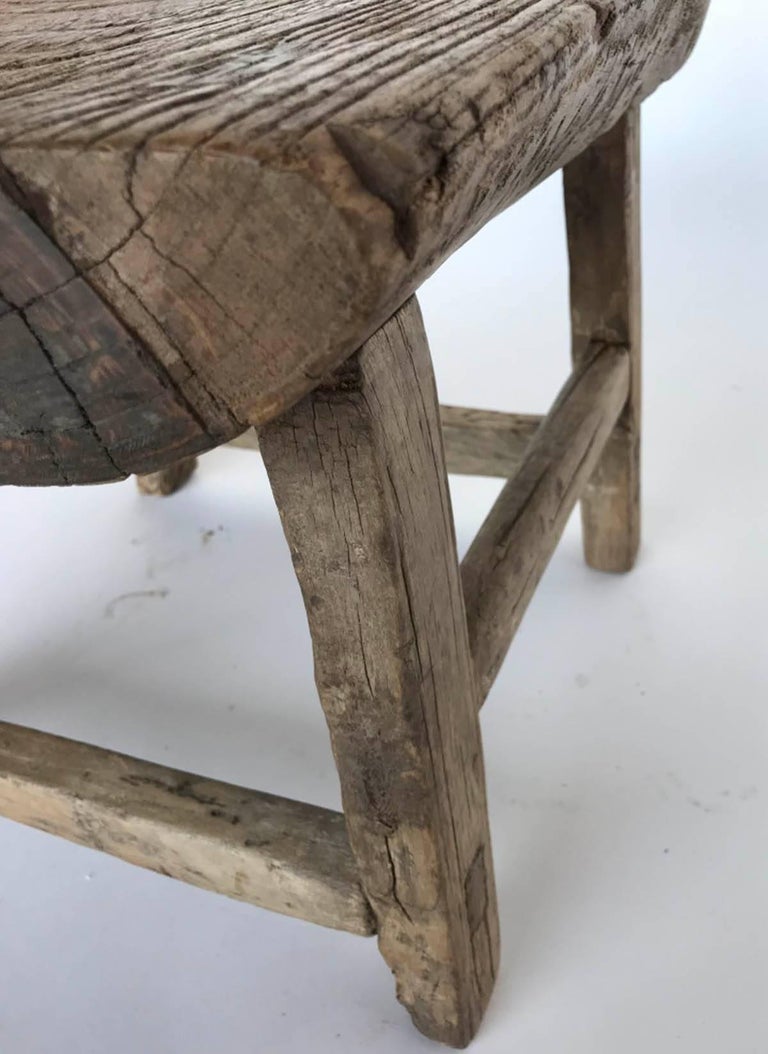 Rustic Japanese Elm Stool or Small Table at 1stDibs
