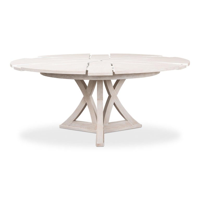 Rustic Round Dining Table - Whitewash White For Sale at 1stDibs