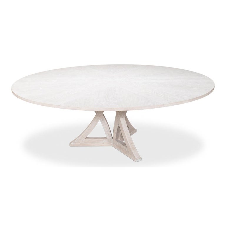 Rustic Round Dining Table, Whitewash White For Sale at 1stDibs