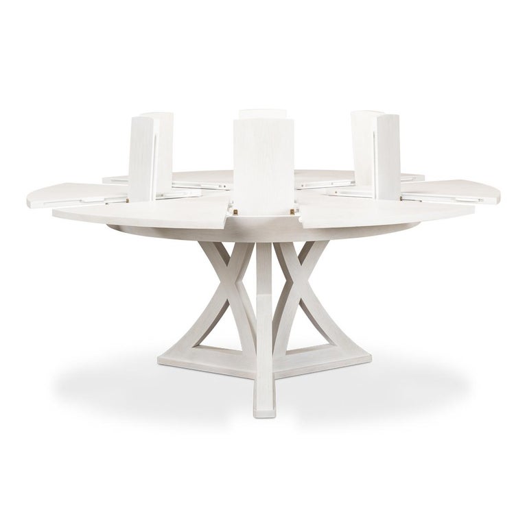 Rustic Round Dining Table, Working White For Sale at 1stDibs