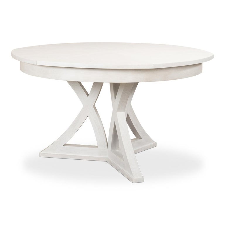 Rustic Round Dining Table, Working White For Sale at 1stDibs