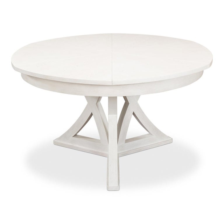 Rustic Round Dining Table, Working White For Sale at 1stDibs
