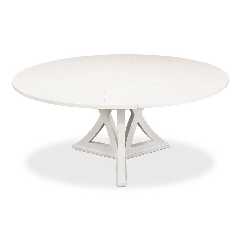 Rustic Round Dining Table, Working White For Sale at 1stDibs