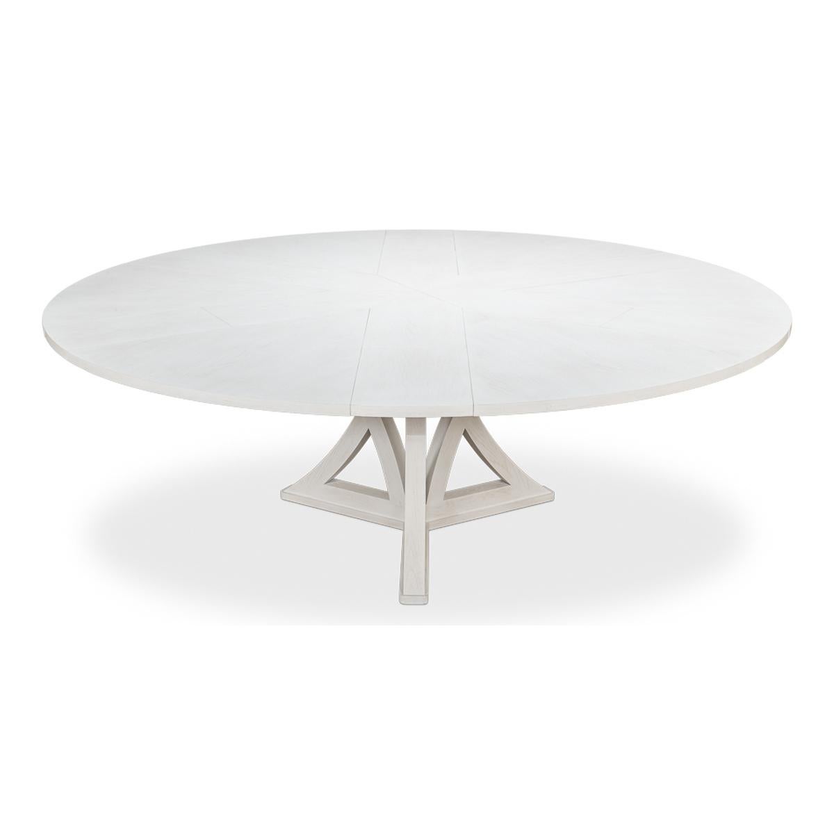 Rustic Round Dining Table, Working White For Sale at 1stDibs