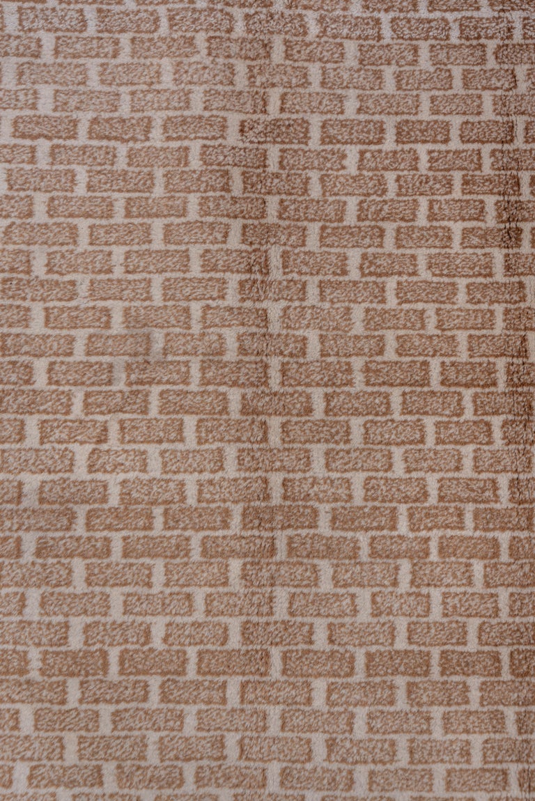 Rustic Kars Carpet, Brick Design Field, circa 1960s For Sale at 1stDibs