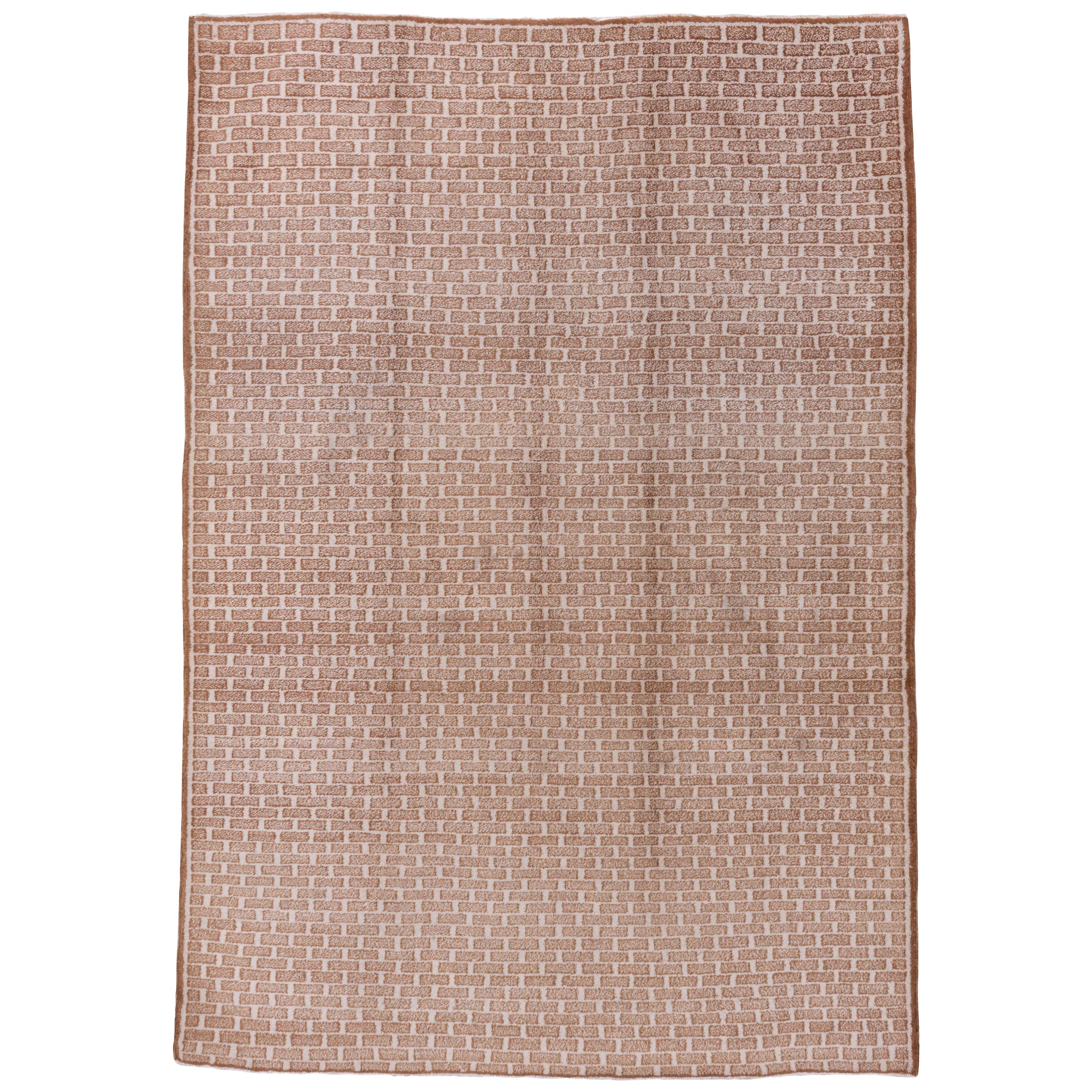 Rustic Kars Carpet, Brick Design Field, circa 1960s For Sale at 1stDibs
