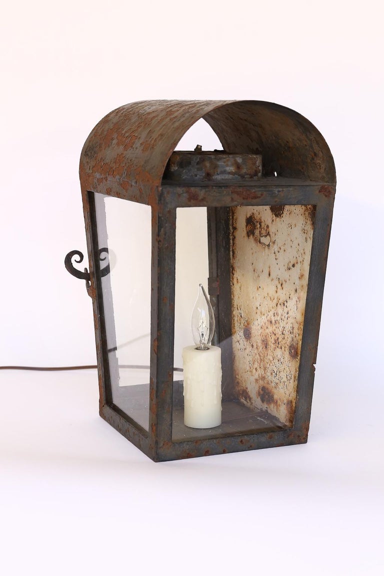 Rustic Lantern Table Lamp at 1stDibs