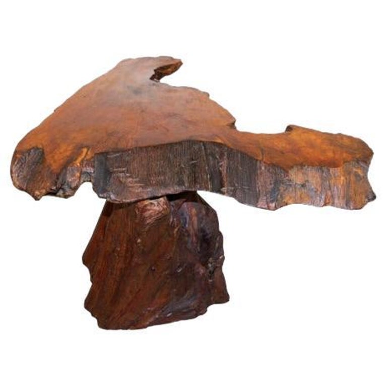 Rustic Live Edge Cypress Root Stump End Table at 1stDibs