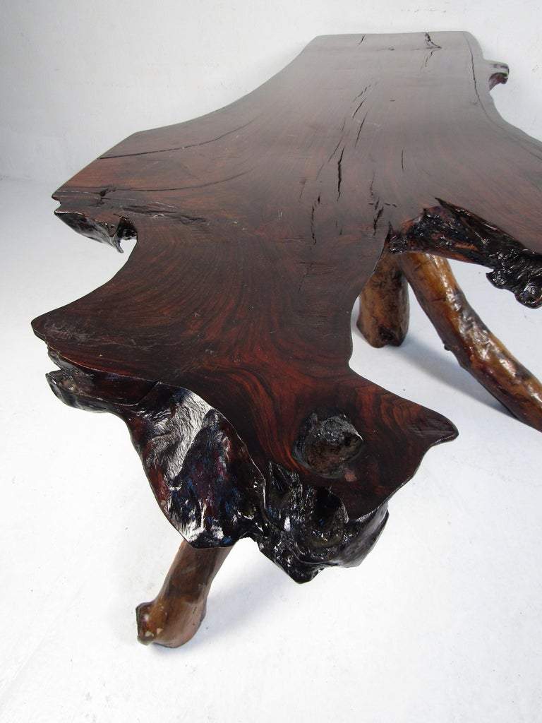 Rustic Live-Edge Slab Table For Sale at 1stDibs | rustic live edge tabletop